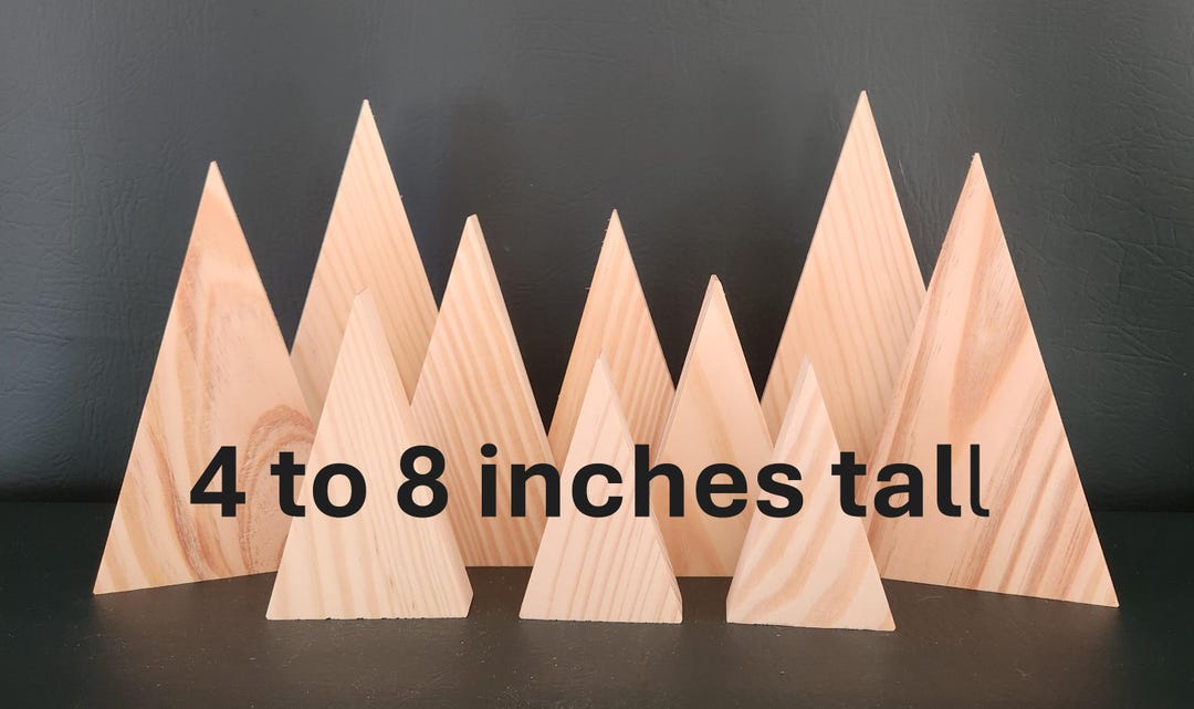 5 or 10 Pc Set of Assorted Wood Triangle Trees, DIY Christmas Tree ...