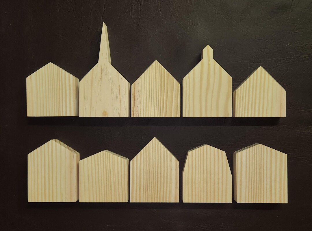 10 Piece Set... Assorted House Shapes. Christmas Village, Holiday ...