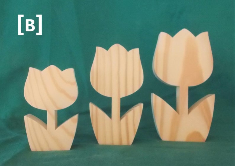10 Standing Tulip Shapes Unfinished Flower Cutouts - Etsy