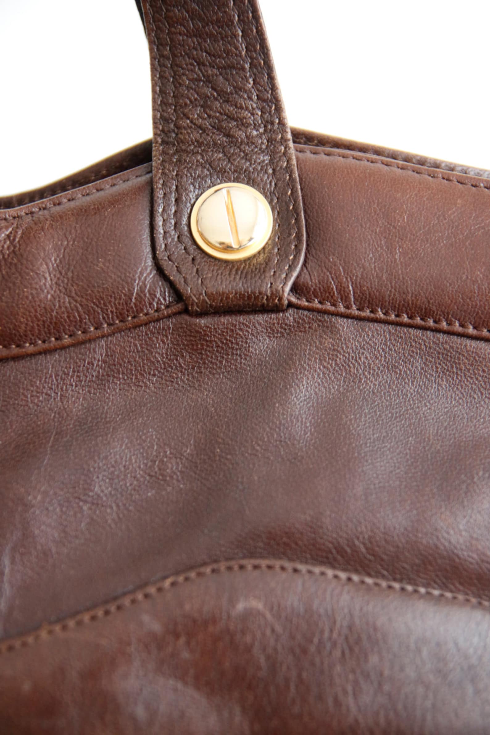 Vintage Brown Leather Handbag Dark Brown Leather Bag Leather Mini ...