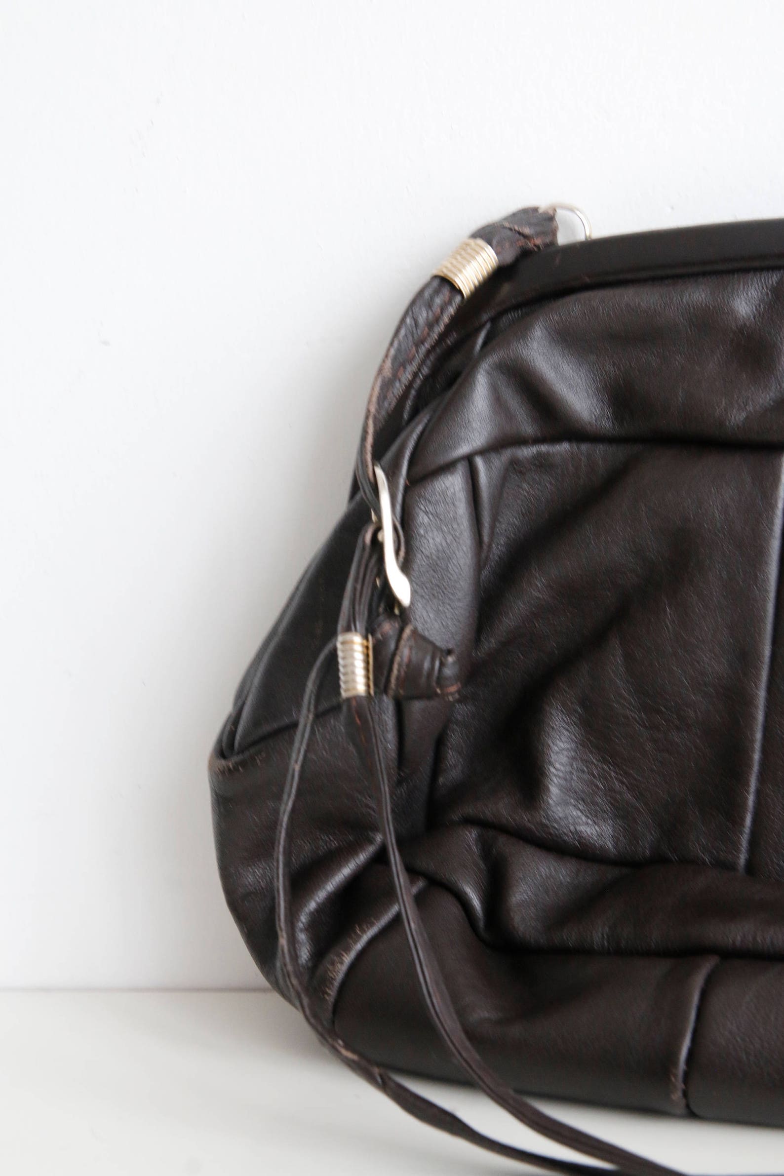 Vintage Brown Leather Bag Brown Handbag Chocolate Brown Bag - Etsy