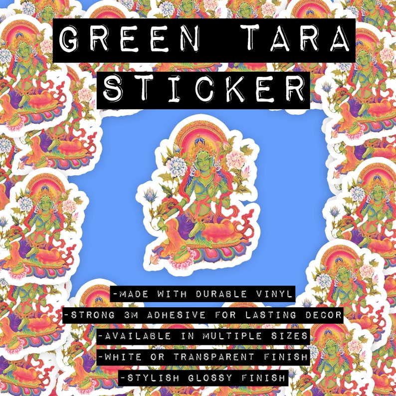 Green Tara Sticker: Buddhist Art Decal, Feng Shui Decor - Etsy