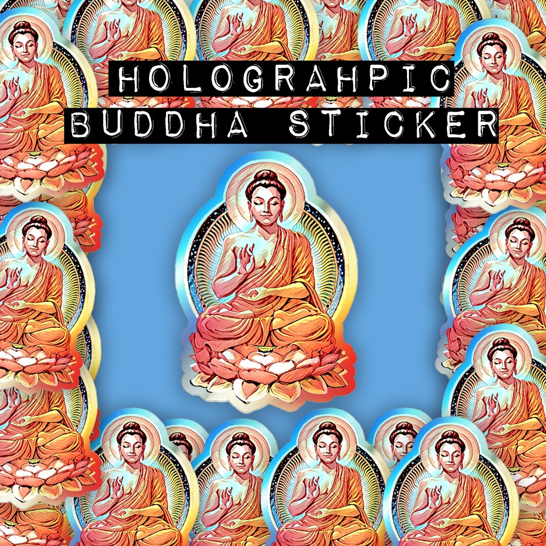 Colorful Spiritual Buddha Holographic Decal, Meditation Zen Peace Yoga ...