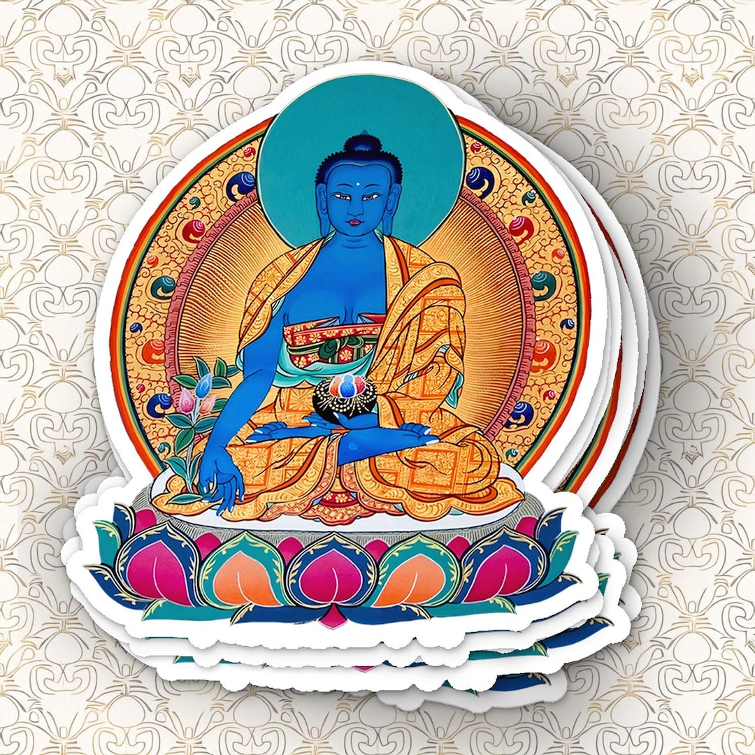 Medicine Buddha Sticker: Healing Buddhist Art Decal - Etsy