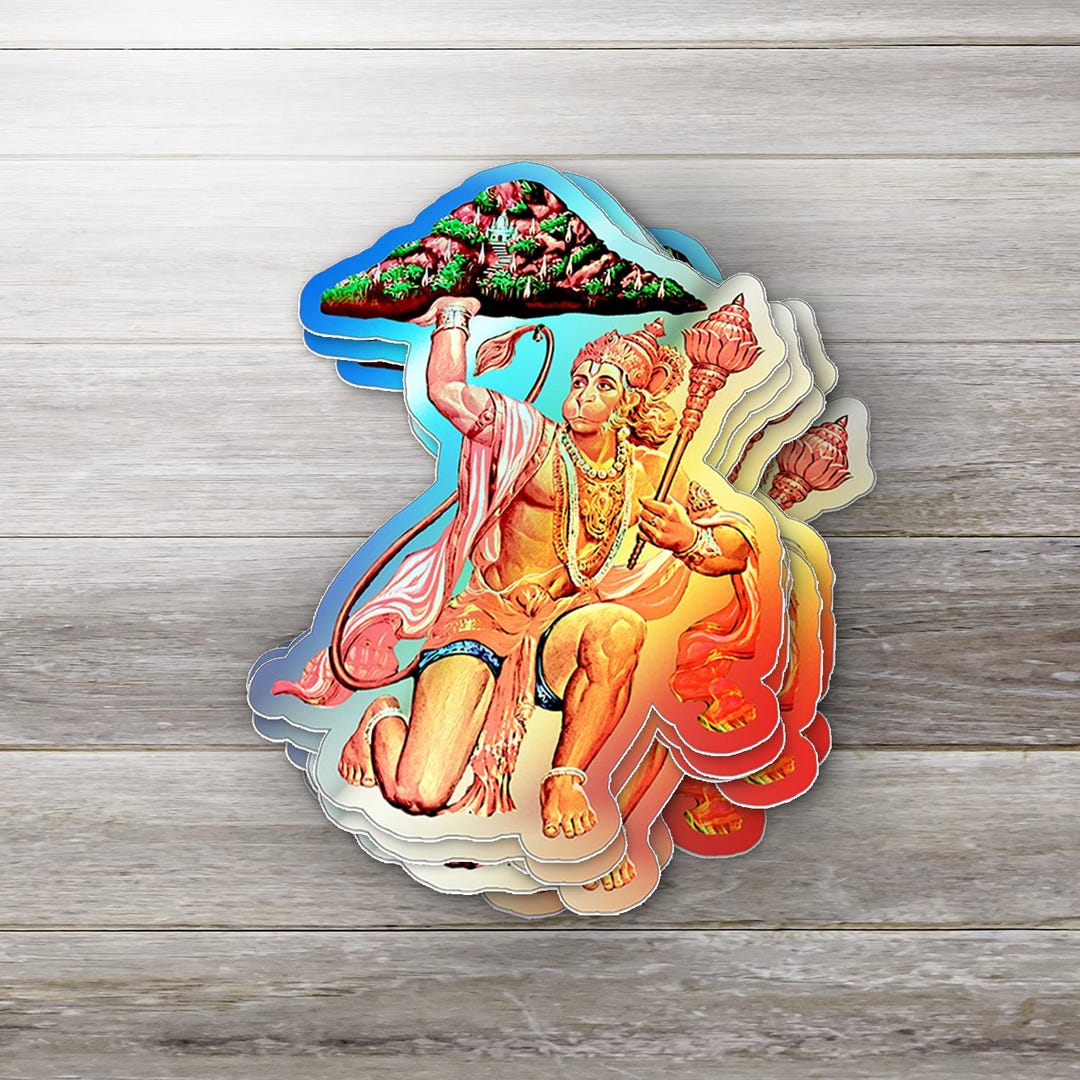 Holographic Hanuman Die-cut Sticker - Hindu Symbol of Strength and ...
