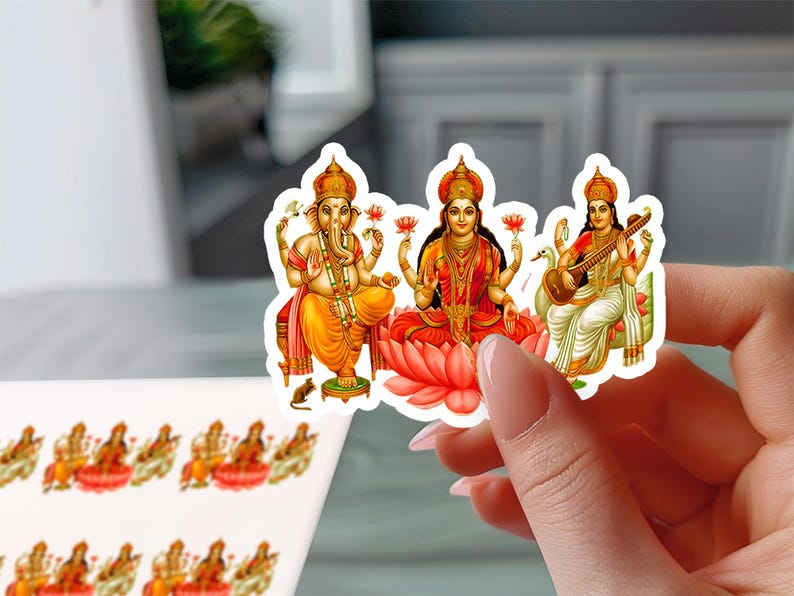 Ganesha, Lakshmi & Saraswati Hindu Deities Spiritual Laptop Sticker ...