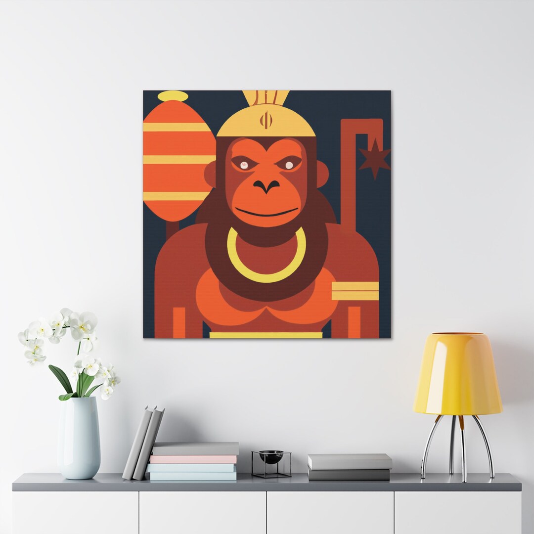 Hanuman Canvas Art for Altar, Yoga Studio, Hindu Decor, Meditation ...