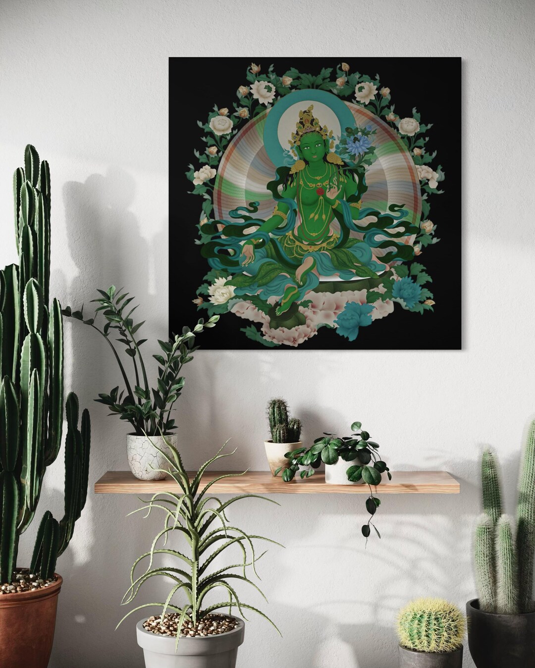 Green Tara Canvas Print: Buddhist Goddess of Compassion - Etsy