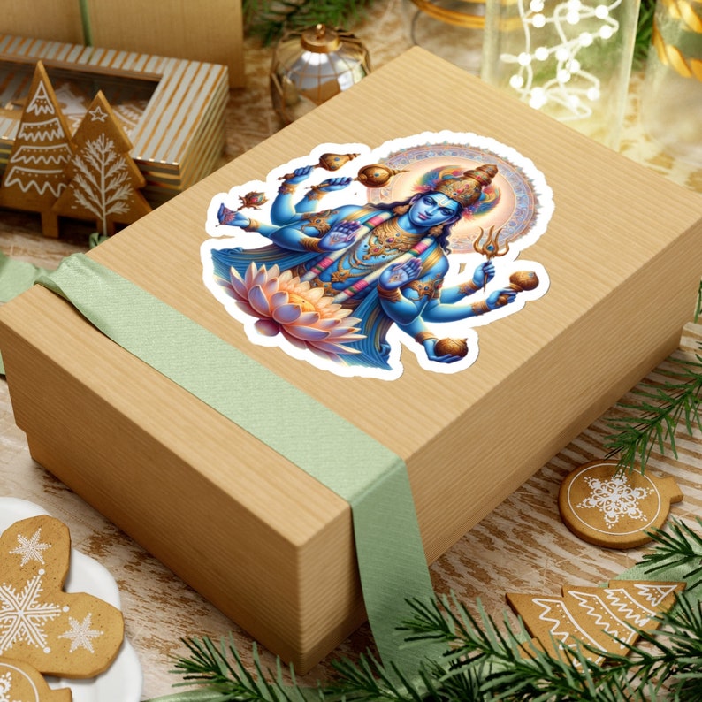Hindu God Vishnu Sticker, Hindu Sticker, Hindu Art, Vishnu Sticker ...