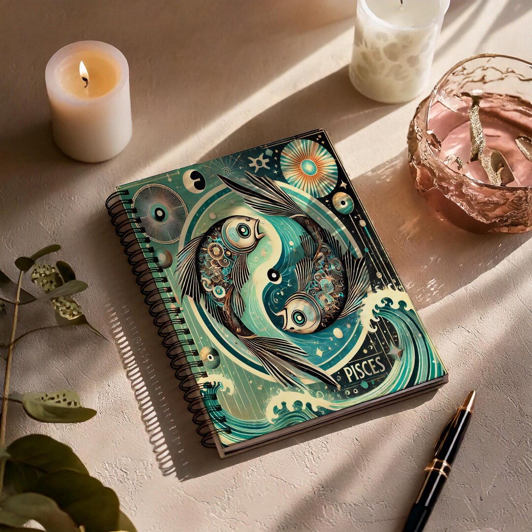 Pisces Zodiac Spiral Notebook: Astrological Journal for Creativity ...