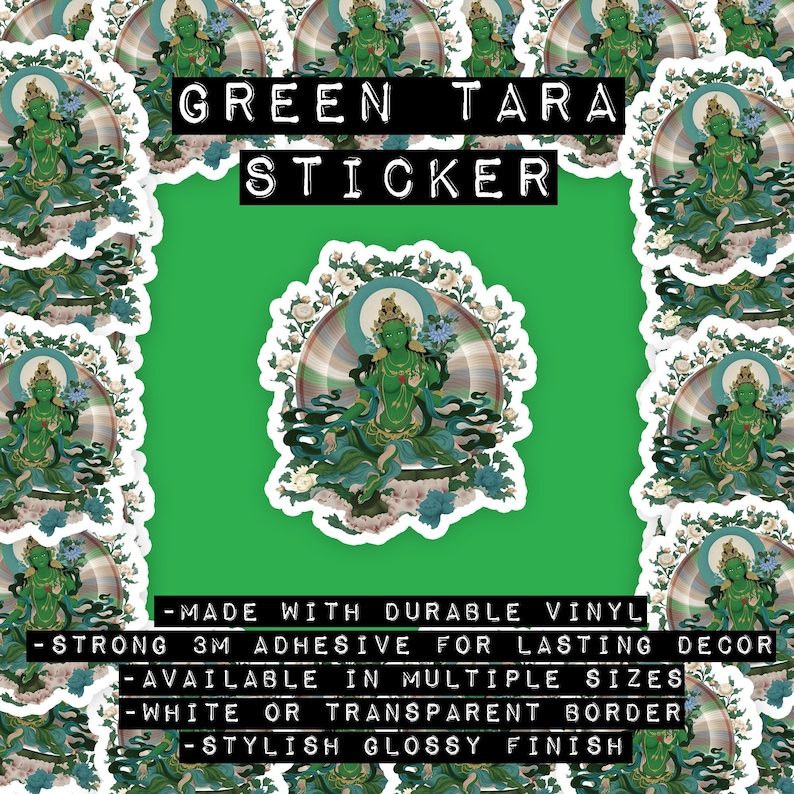 Green Tara Buddha Sticker: Enlightened Meditation Artwork - Etsy