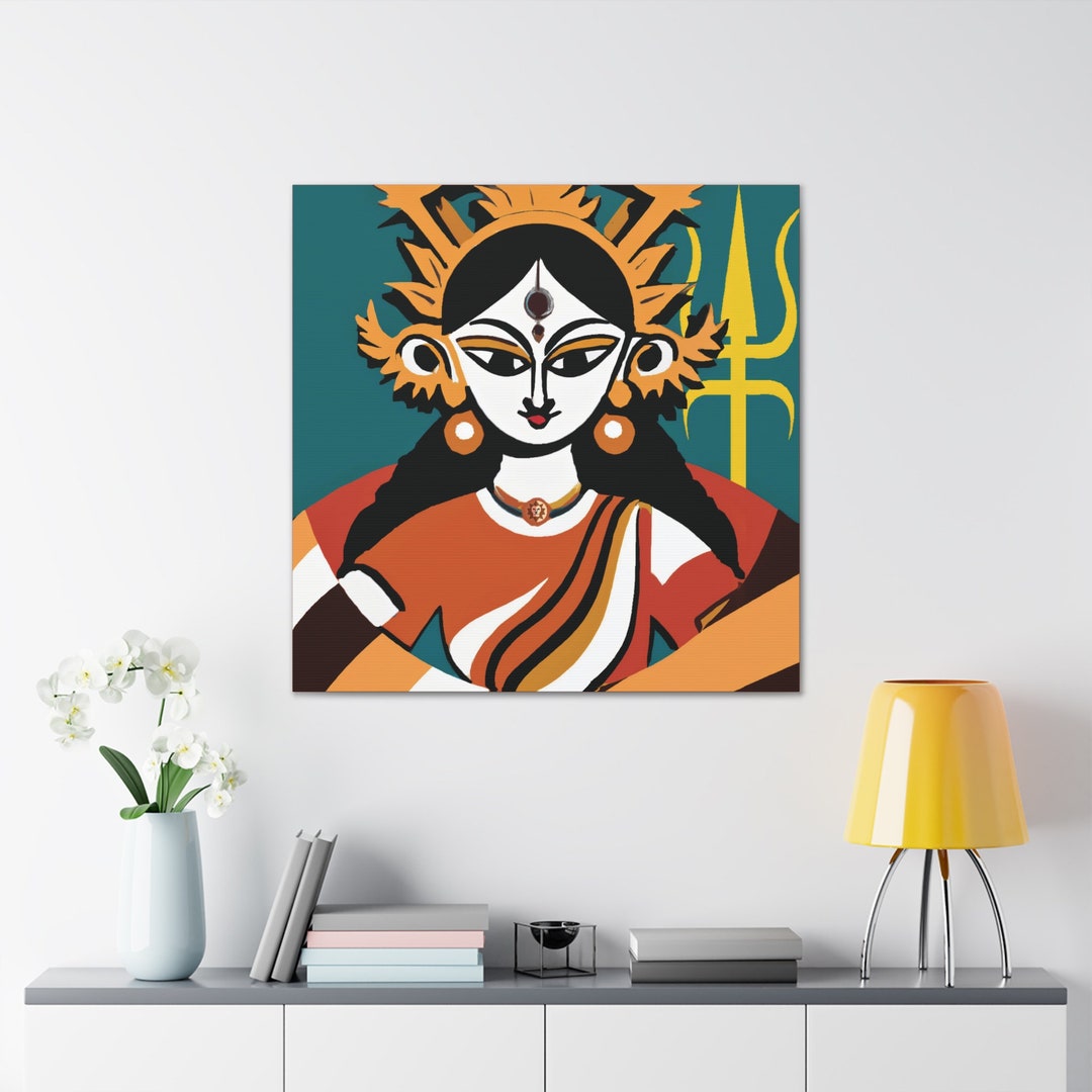 Durga Canvas Print: Modern Indian Goddess Wall Art - Etsy