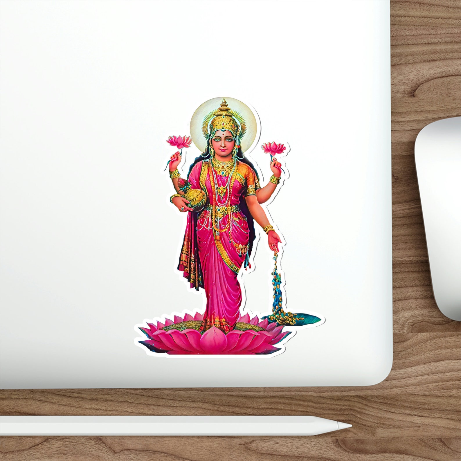 Hindu Goddess Lakshmi Die-cut Sticker Goddess of Wealth and - Etsy