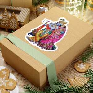 Radhe Krishna Hindu Spiritual Decal: Sacred Art Sticker for Yogis ...