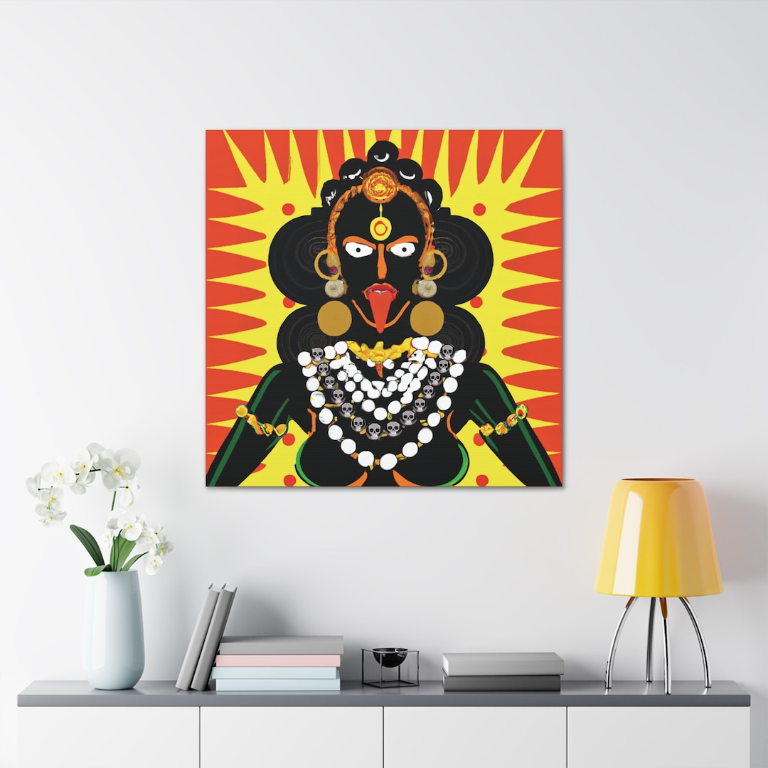 Hindu Goddess Kali Wall Art for Altar or Yoga Studio Decor, Canvas Wall ...