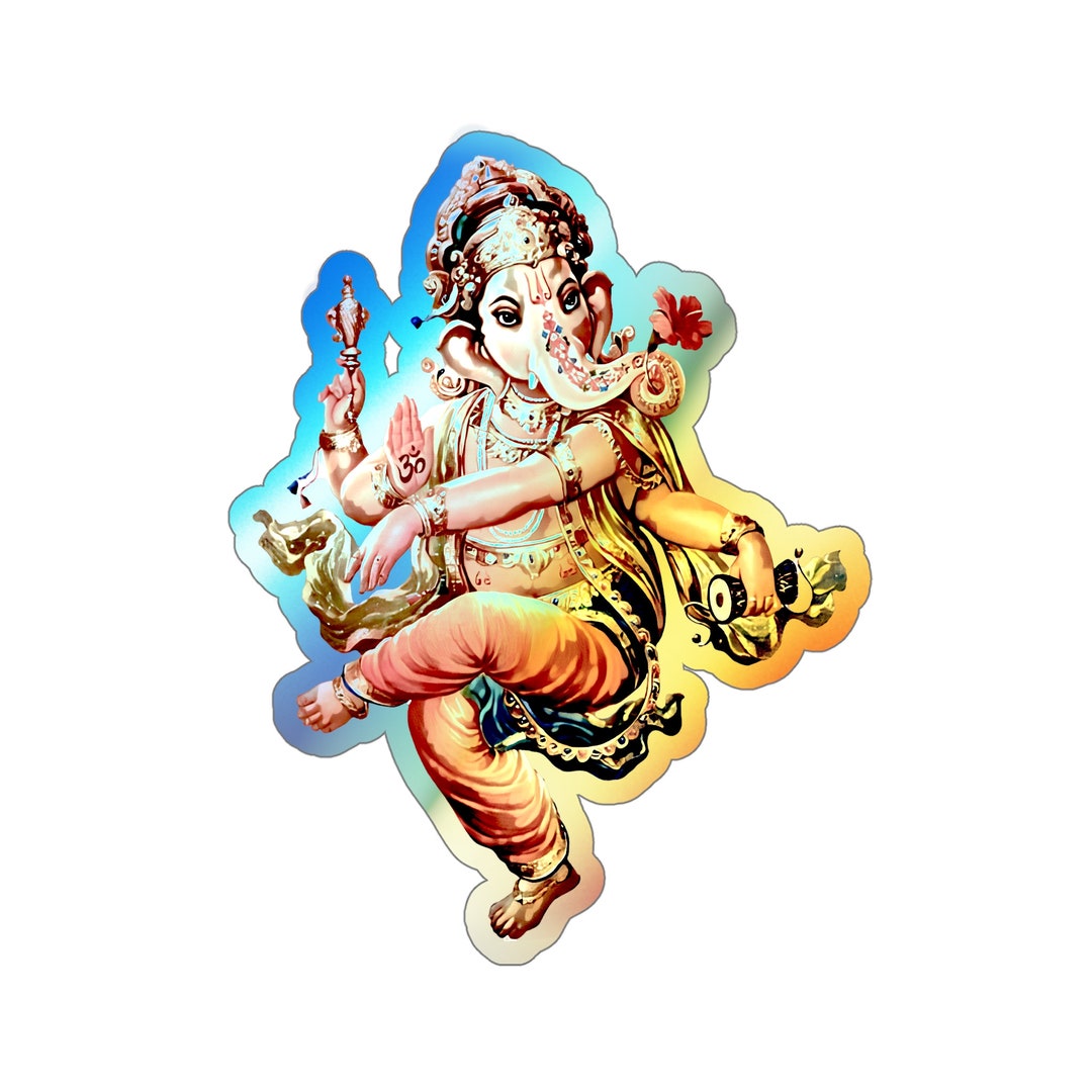 Holographic Ganesha Die-cut Sticker - Divine Hindu Elephant God Decal ...