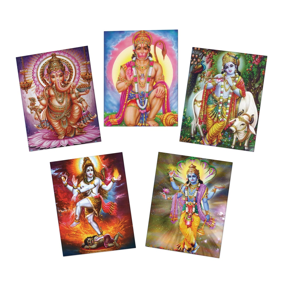 Hindu God Greeting Card Set - Blank Stationery, 5-pack Note Cards - Etsy
