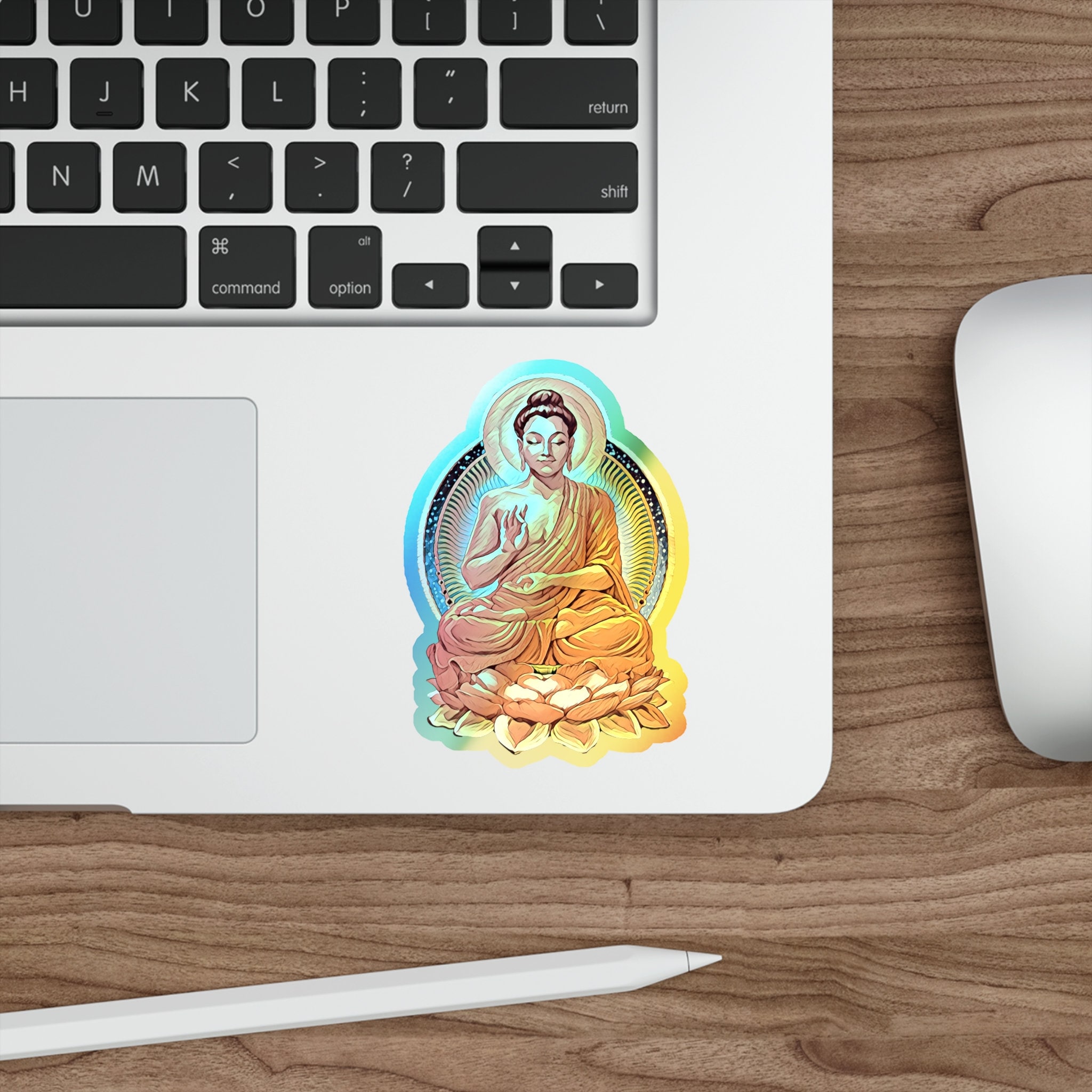 Colorful Spiritual Buddha Holographic Decal, Meditation Zen Peace Yoga ...