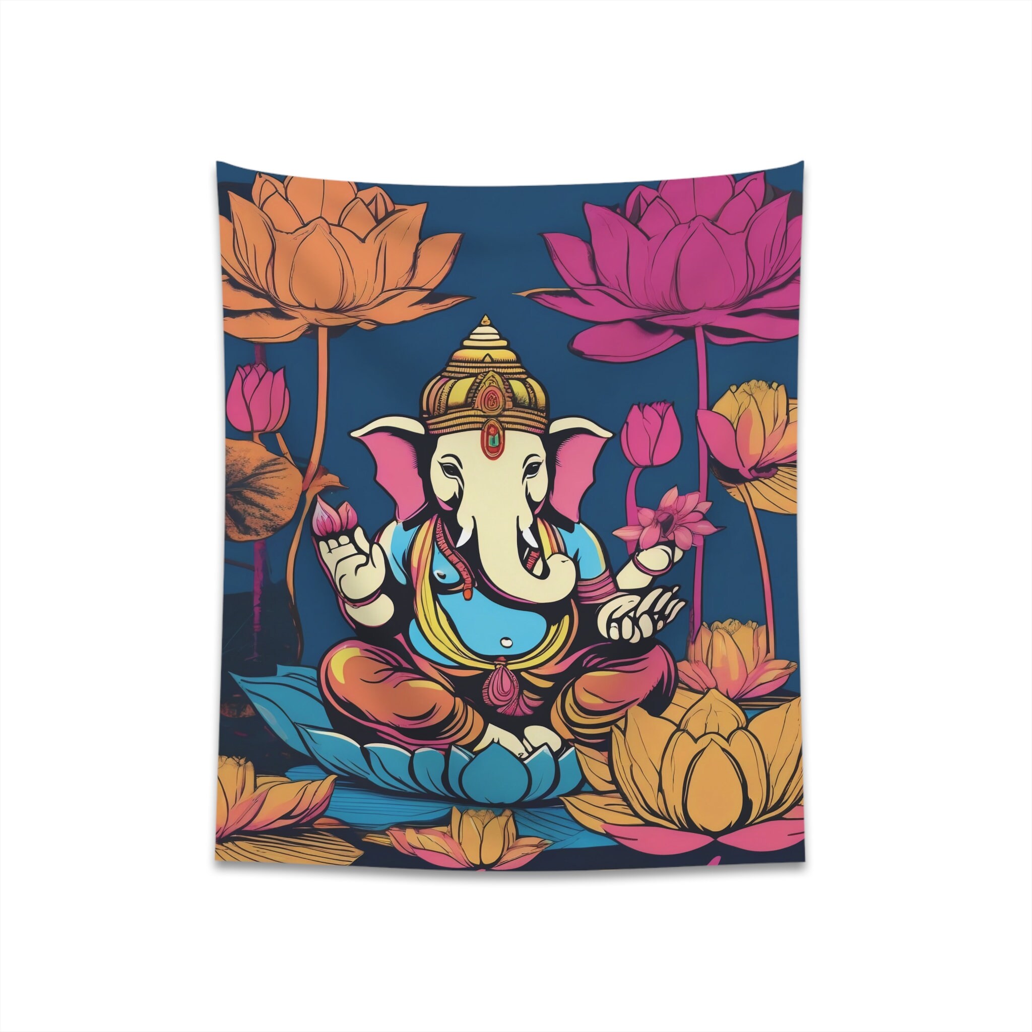 Hindu Ganesha Wall Tapestry 3 Ganesha Wall Art Large Ganesha Tapestry Bold Graphic Bold Hindu ...