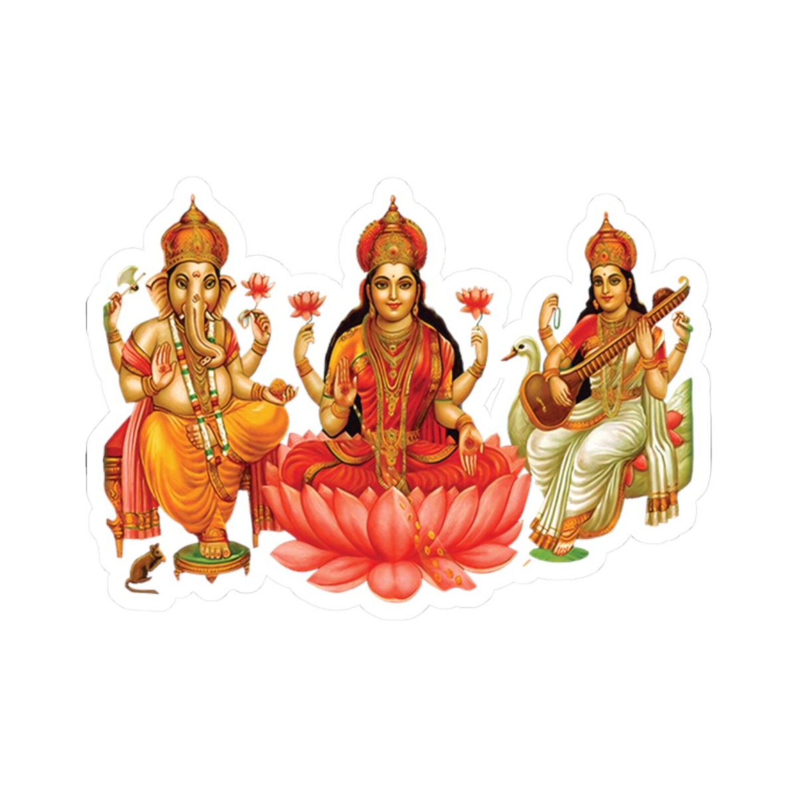 Ganesha, Lakshmi & Saraswati Hindu Deities Spiritual Laptop Sticker ...