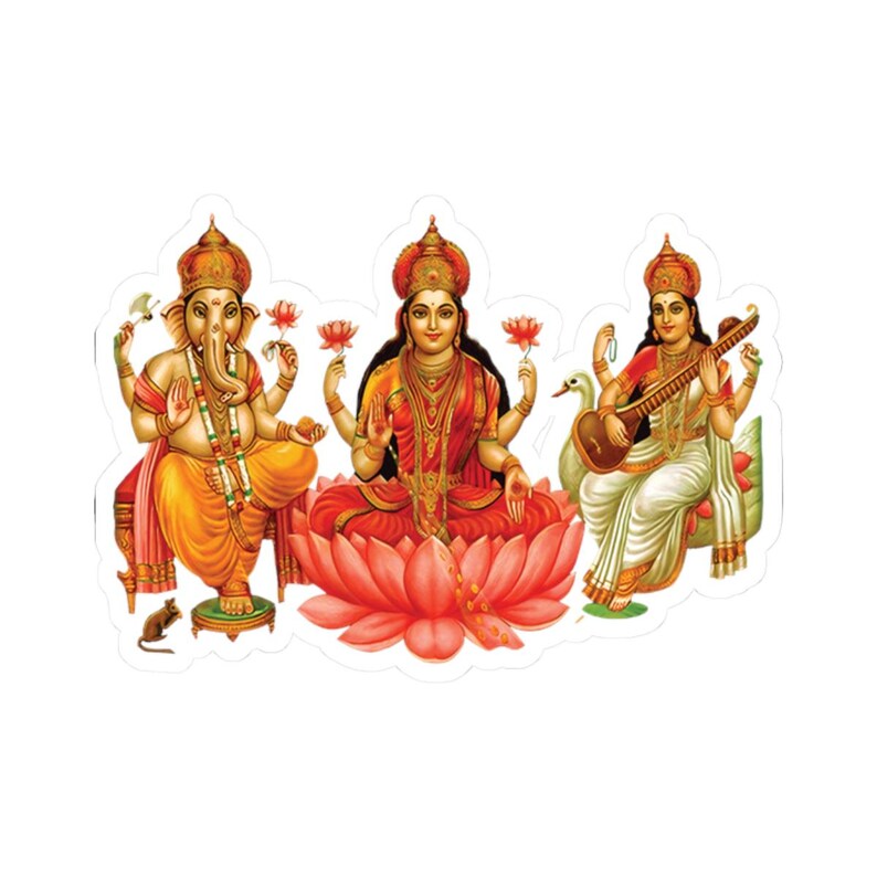 Ganesha, Lakshmi & Saraswati Hindu Deities Spiritual Laptop Sticker ...