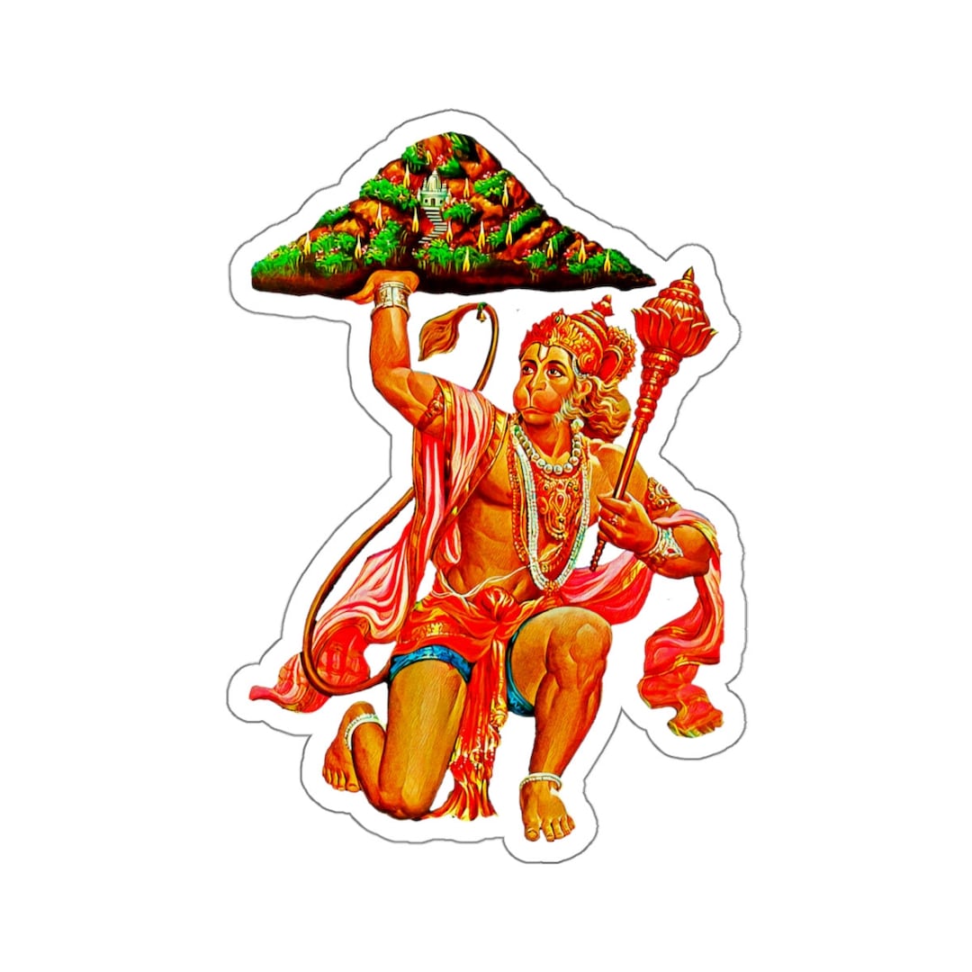Hanuman Sticker, Vinyl Decal, Hindu God Mythology, Spiritual Art ...