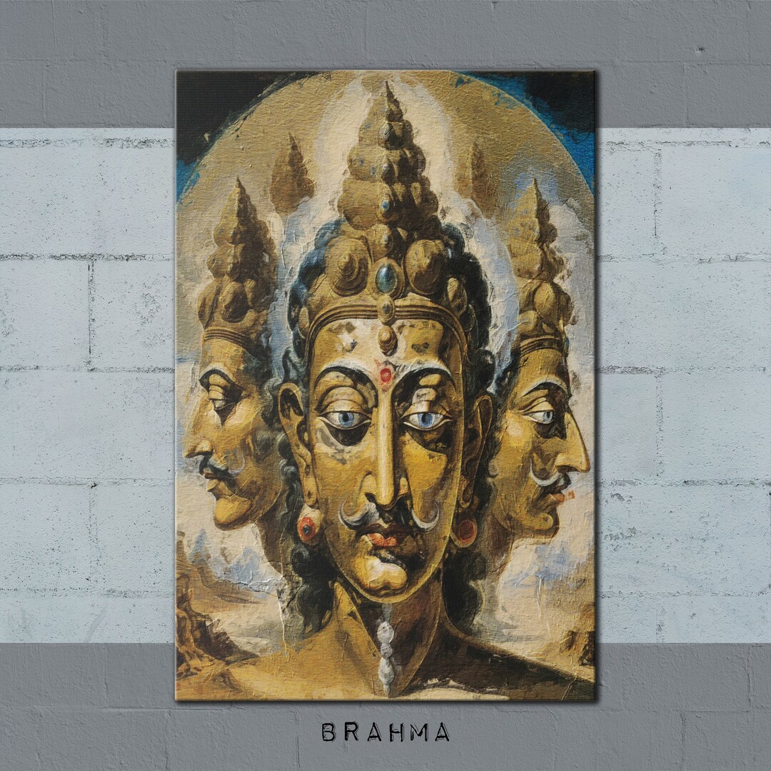Lord Brahma Canvas Print: Hindu God Sacred Wall Art (16x24) - Etsy
