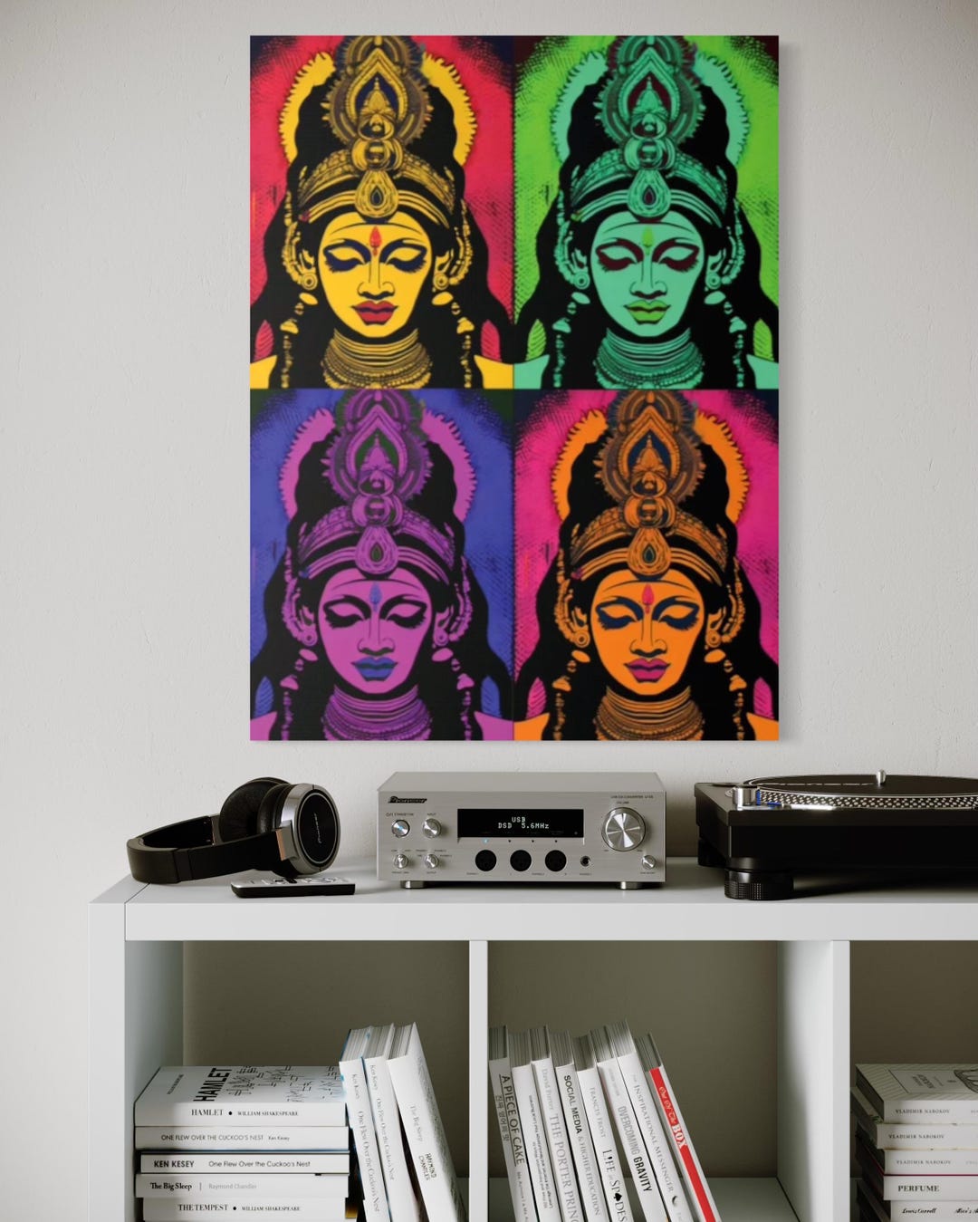 Vibrant Hindu Goddess Kali Pop Art Matte Canvas Graphic Design, Canvas ...