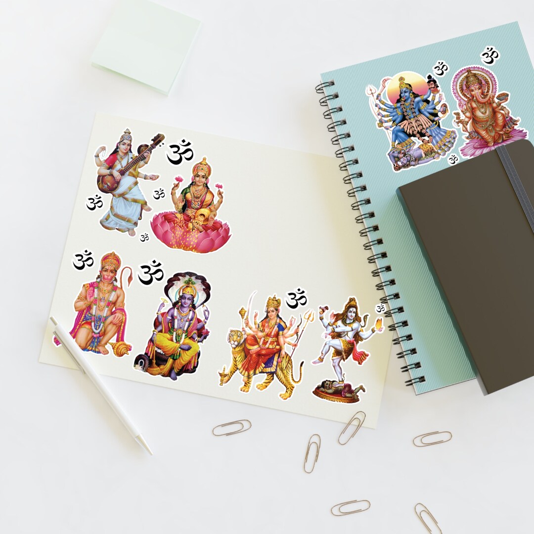 Hindu Deities Sticker Sheet, Divine Gods and Goddesses Collection ...