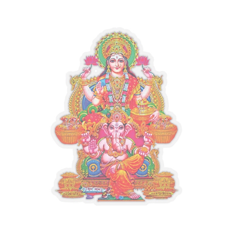 Lakshmi Ganesha Sticker Hindu Decal for Water Bottles Yoga Meditation ...