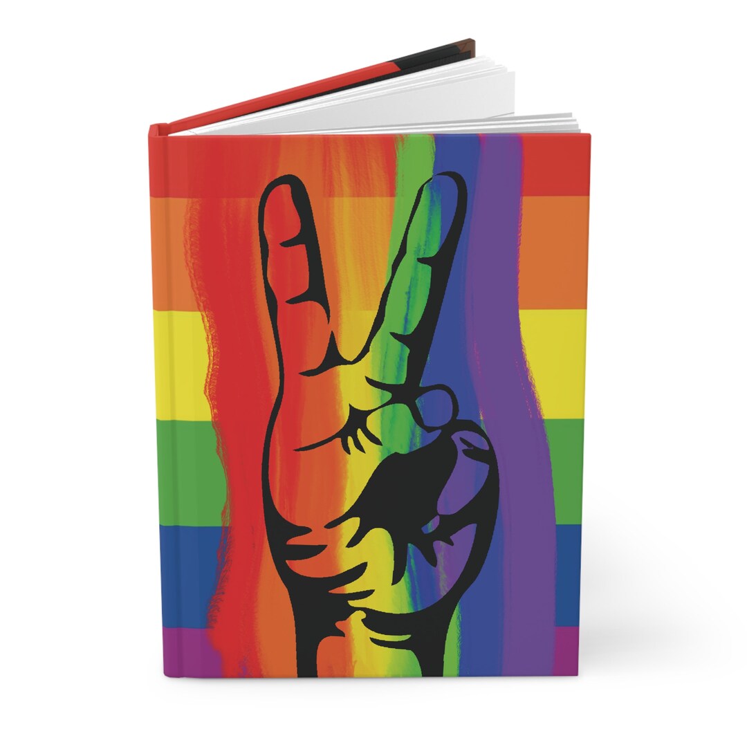 LGBTQ Rainbow Peace Sign Journal With Blank Pages - Hardcover Pride ...