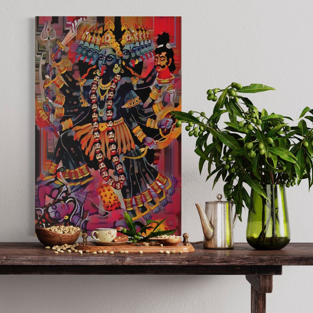 Kali Canvas Art: Hindu Goddess Print for Meditation Altar - Etsy