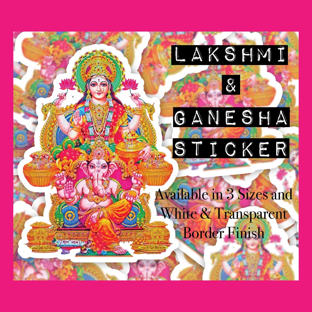 Lakshmi Ganesha Sticker Hindu Decal for Water Bottles Yoga Meditation ...