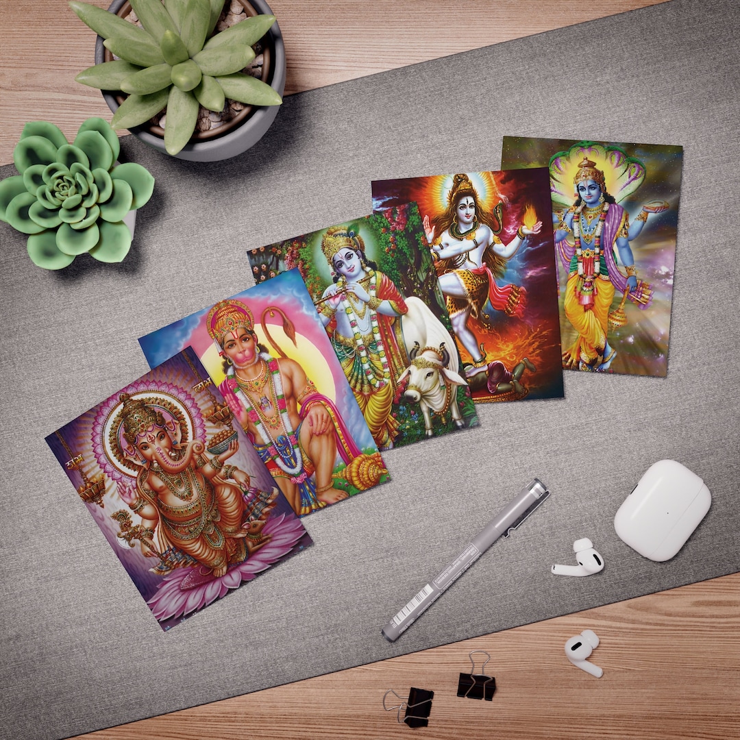 Hindu God Greeting Card Set - Blank Stationery, 5-pack Note Cards - Etsy