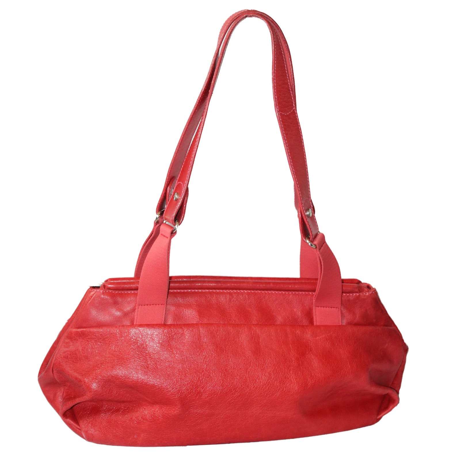 Mandarina Duck Vintage Designer Genuine Leather Cute Bag Shoulder Bag Leather Bag Coral Red New