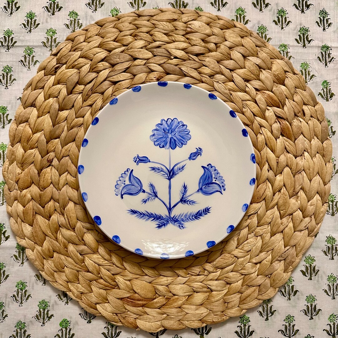 Hand-painted Floral Ceramic Plate - Etsy