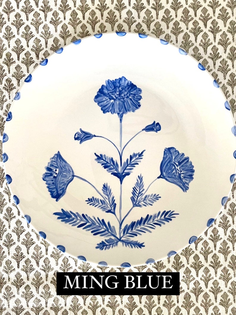 Hand-painted Floral Ceramic Plate - Etsy