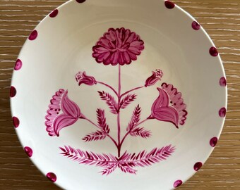 Hand-painted Floral Ceramic Plate - Etsy