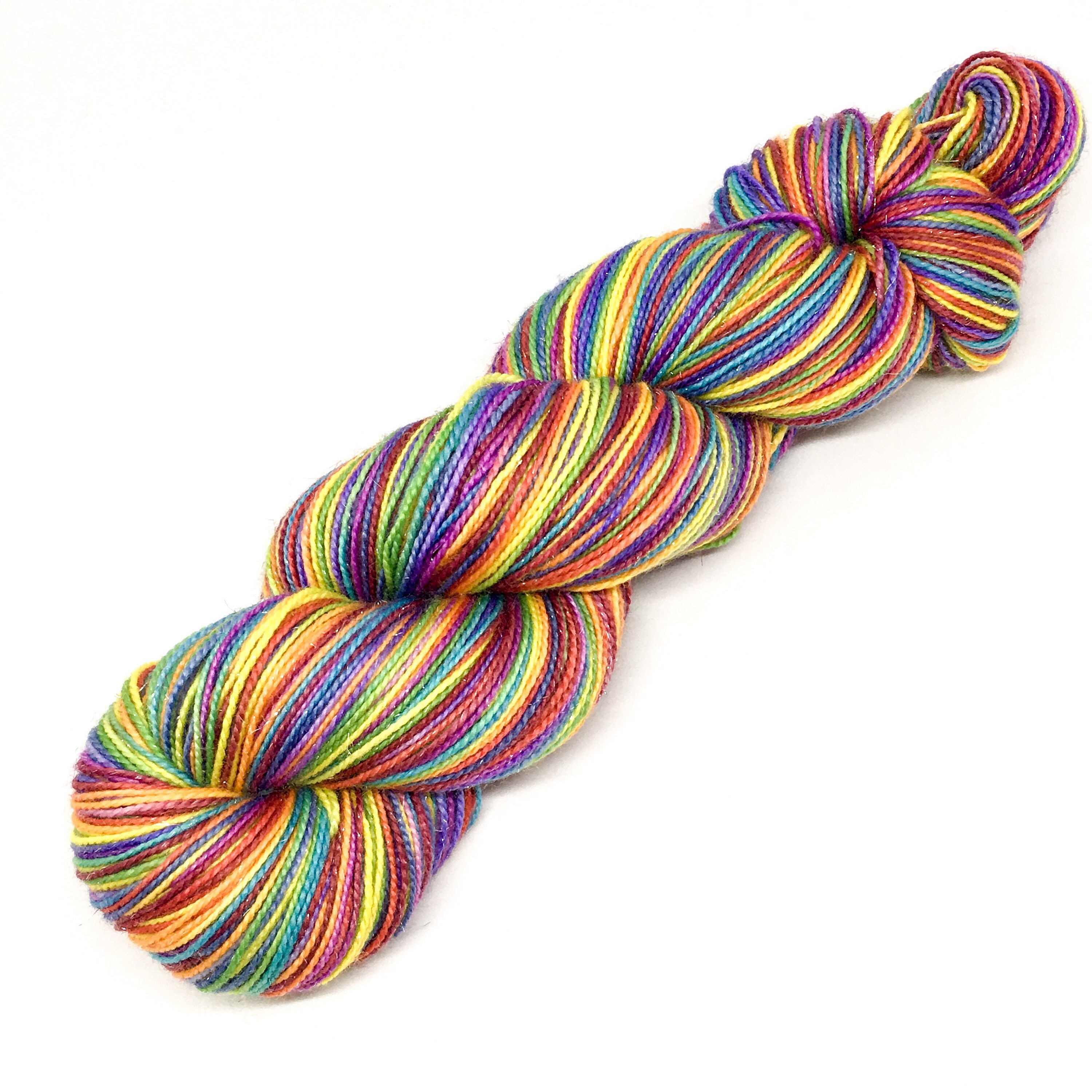 Rainbow Merino Yarn, Bright 4 Ply Hand Dyed Yarn, Rainbow Sock Yarn ...