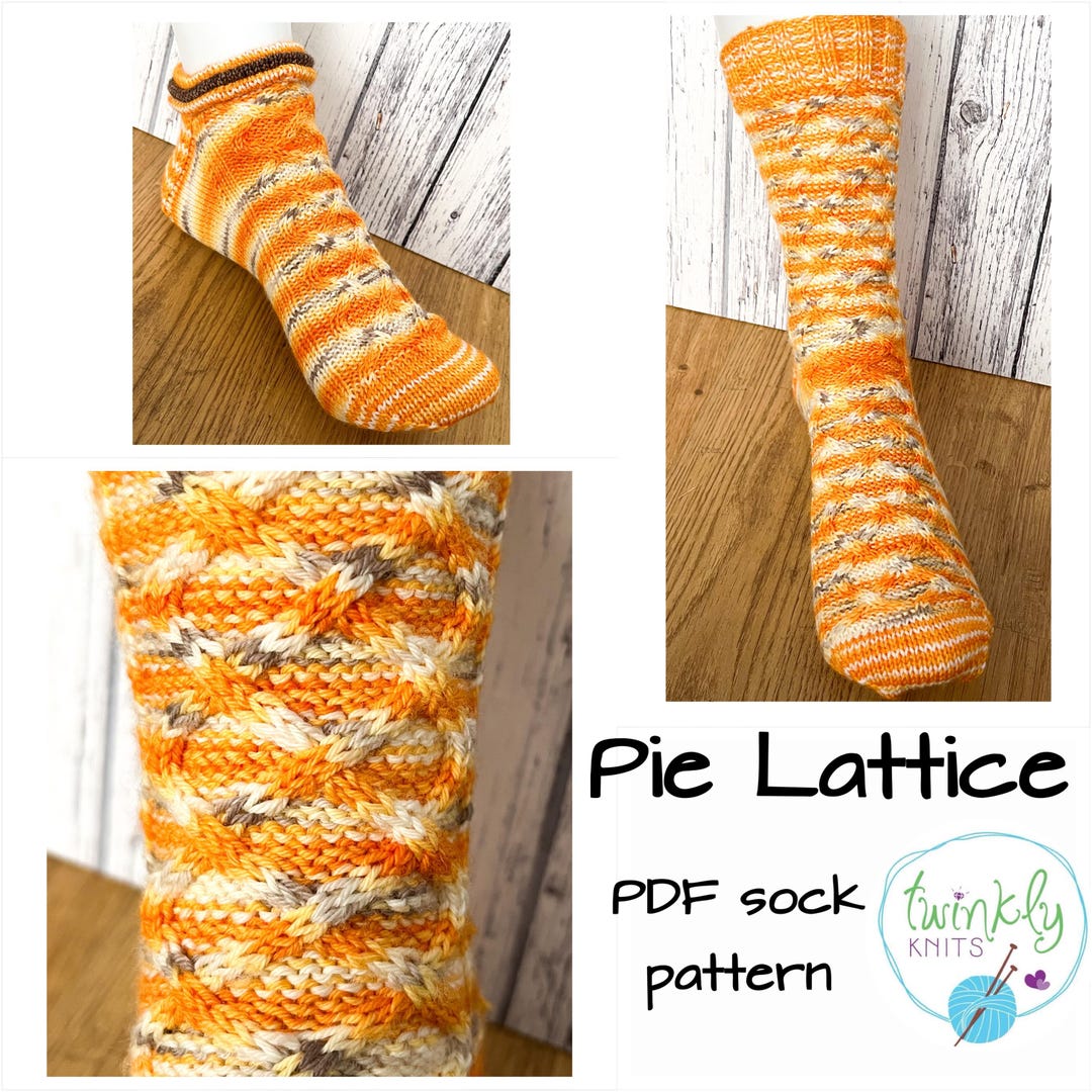 Pie Lattice Sock Pattern, PDF Download, Cabled Sock Pattern, Knitted ...