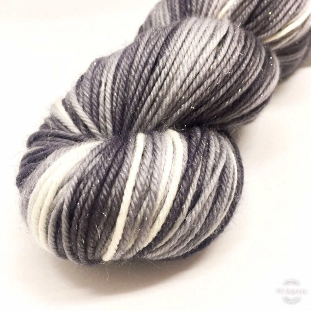 Grey Tones Sparkly DK Merino Wool, Hand Dyed Merino Double Knit ...