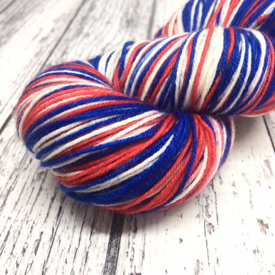 Self Striping Union Jack Yarn, Merino Nylon Sock Yarn, Union Flag ...