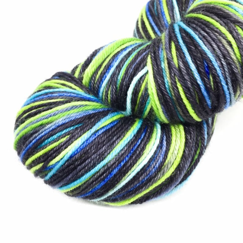 Blue Green Grey Yarn Green and Turquoise Wool Merino and - Etsy