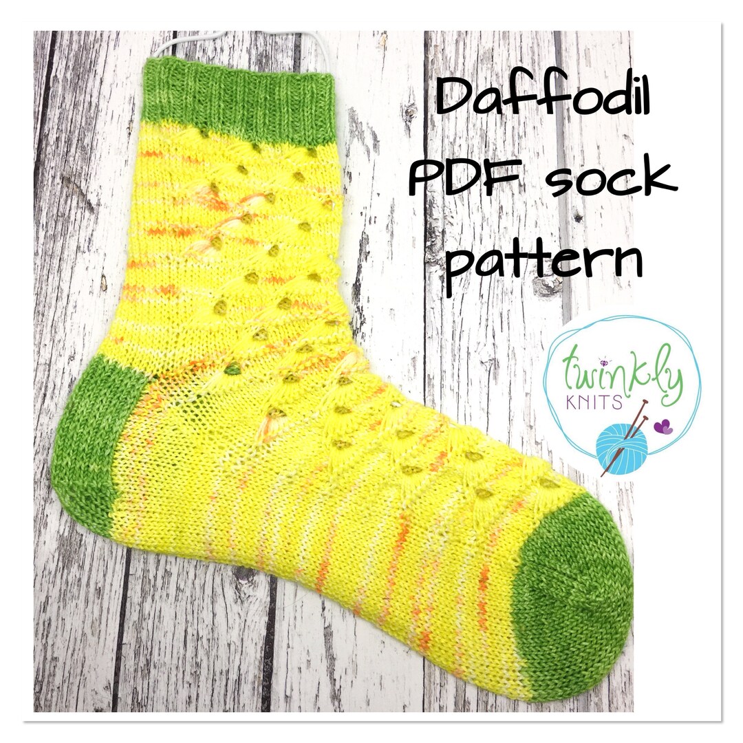 Burst of Spring Sock Pattern, PDF Download, Knitted Sock Pattern ...