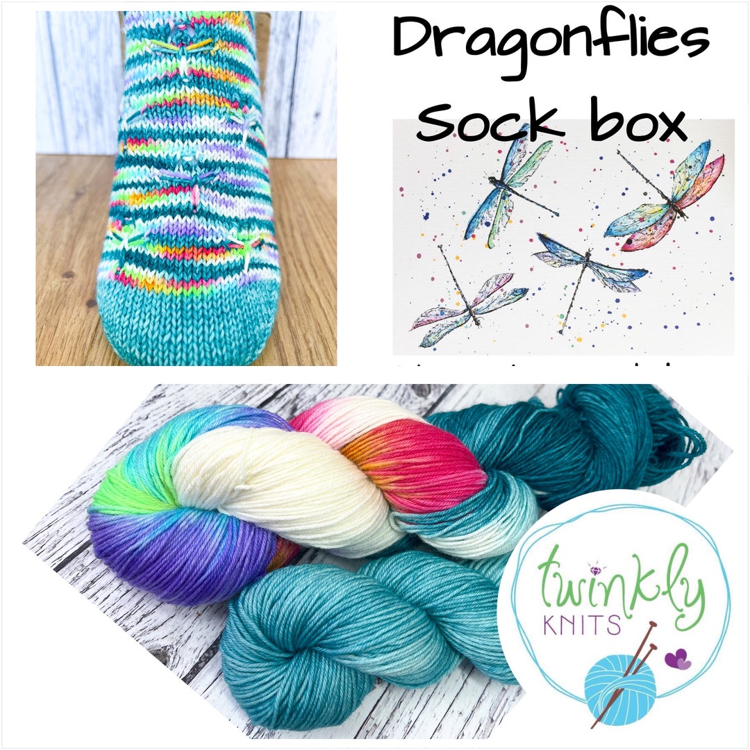 Dragonfly Themed Sock Box, Yarn Subscription, Gift for Knitters - Etsy