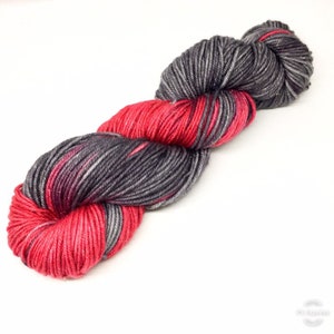 DK Merino Yarn, Hand Dyed Sparkly Merino, Red and Grey Yarn - Etsy