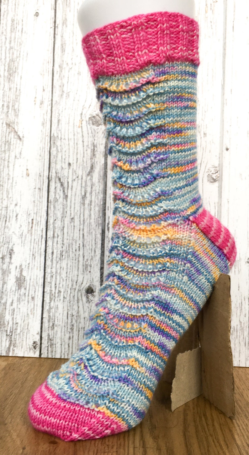 Shoreline Sock Pattern, PDF Download, Cuff Down Wave Sock Pattern ...