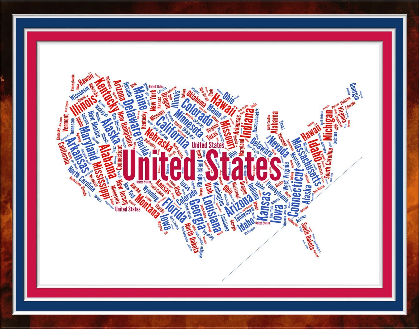 Untied States of America Word Art - Etsy