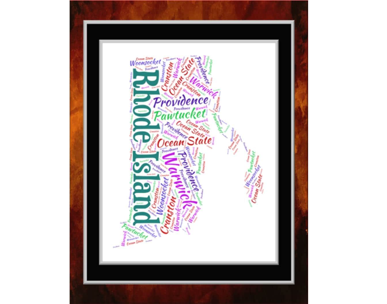 Rhode Island Word Art - Etsy