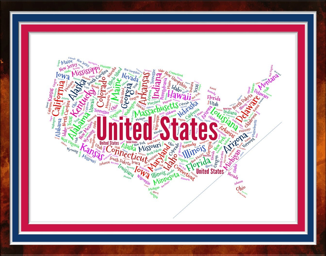 Untied States of America Word Art - Etsy